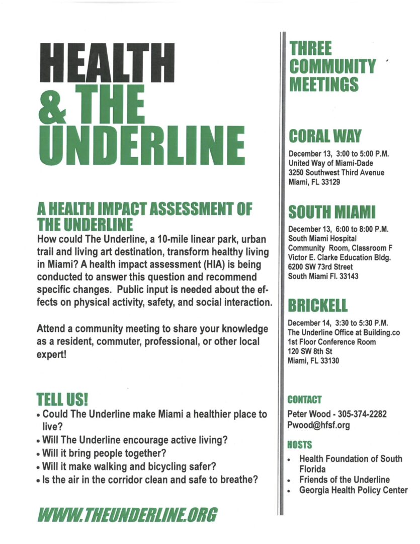 The Underline Health Impact Assessment Community Consultation Meetings ...